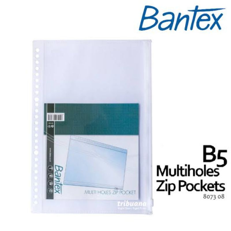 Jual BANTEX MULTIHOLES ZIPLOCK ZIPPER POCKET MAP KANTONG PLASTIK ISI ...