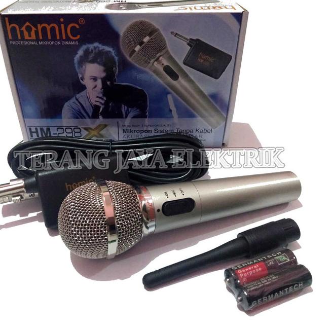 Jual Mic/Microphone Single Wireless dan Kabel HOMIC HM-298x Besi ...