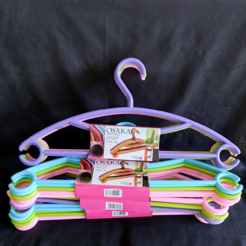 Jual Gantungan Baju Plastik Warna warni 6 pcs Hanger Osaka By CALISTA ...