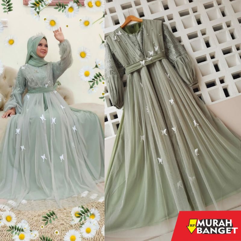 Jual model gamis kombinasi polos terbaru 2022 GAMIS TANIA/ SIZE M,L,XL ...