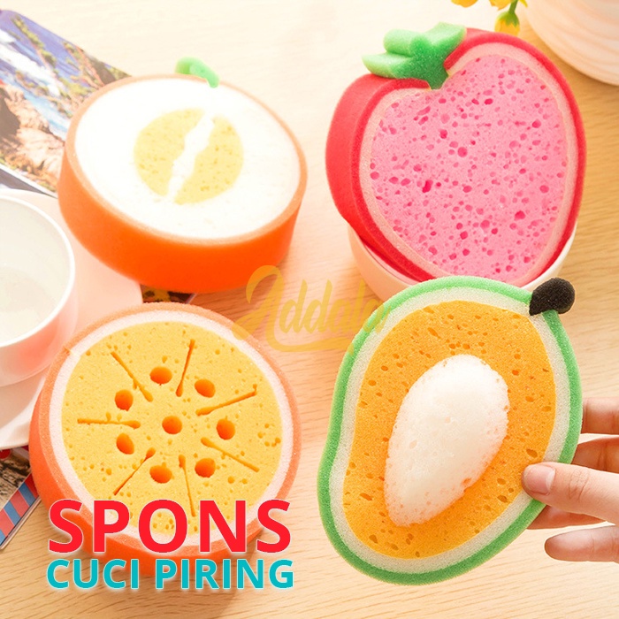 Jual Spons Cuci Piring Model Buah-Buahan ORANGE, MANGO, STRAWBERRY ...