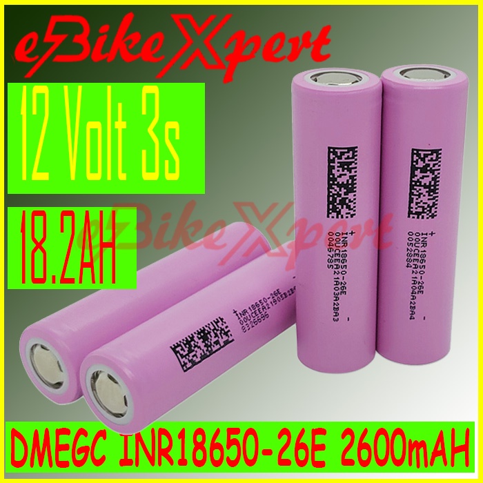 Jual Custom Baterai Sepeda Motor Listrik Lithium-Ion 12 Volt 3s Cell INR18650-26E 2600mAH ...
