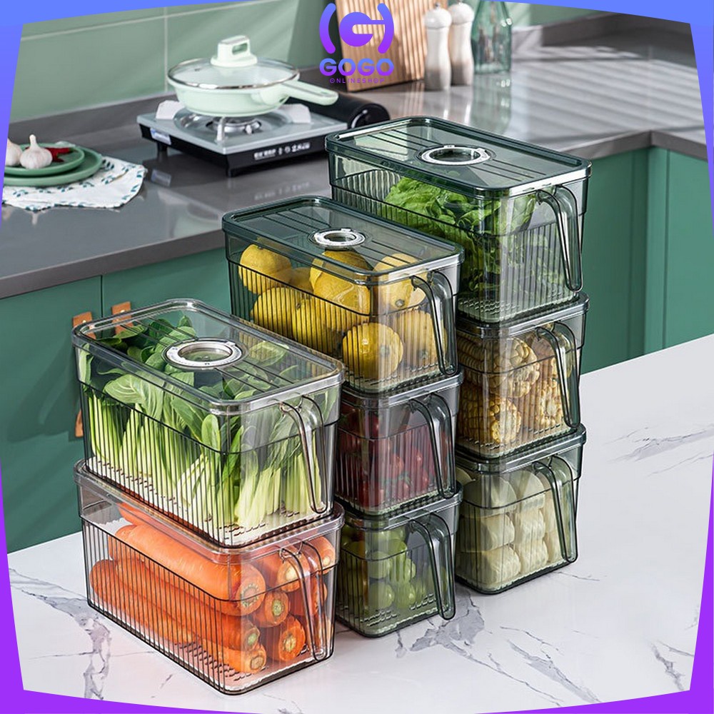Jual GOGO-C579 Kotak Kontainer Akrilik Transparan Rak Makanan Kulkas ...
