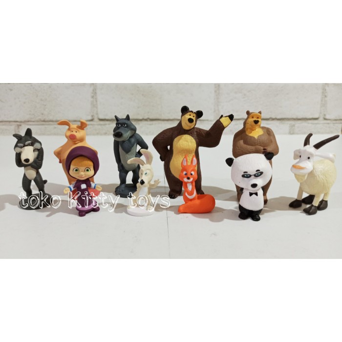 Jual MASHA AND THE BEAR FIGURE SET 10 MAINAN PAJANGAN MINIATUR KUE ...