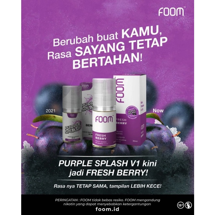 Jual LIQUID VAPE POD FOOM FRESH BERRY TERBARU / LIQUID FOOM FRESH BERRY ...