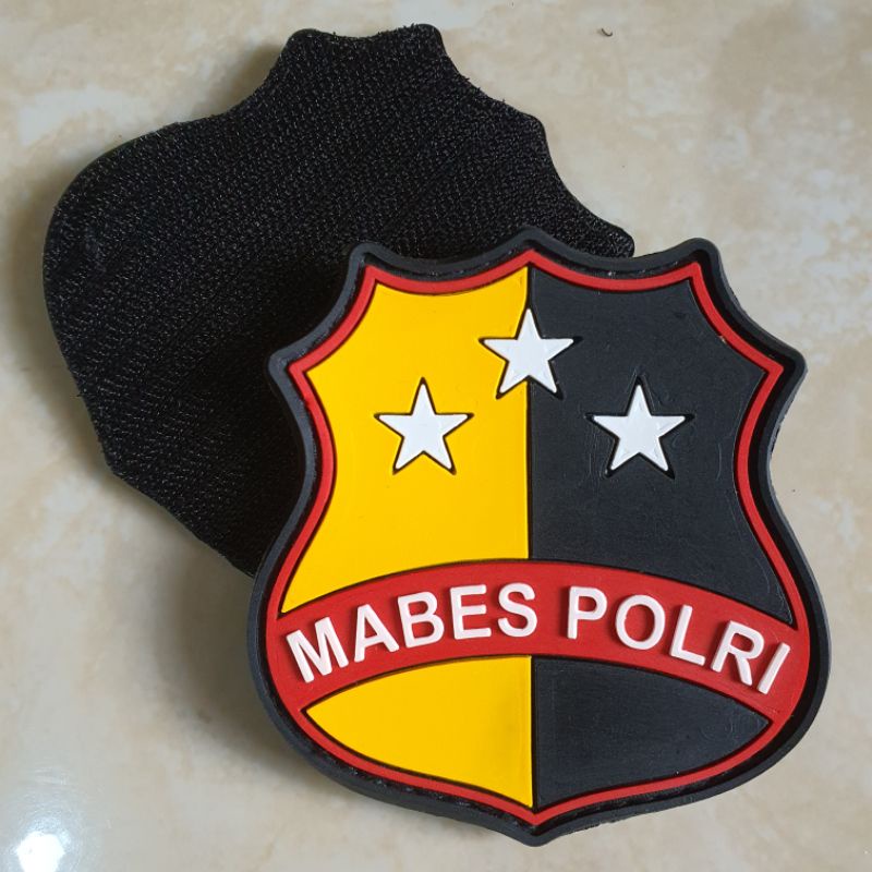 Jual patch rubber logo mabes polri / polisi / police / tempelan emblem ...