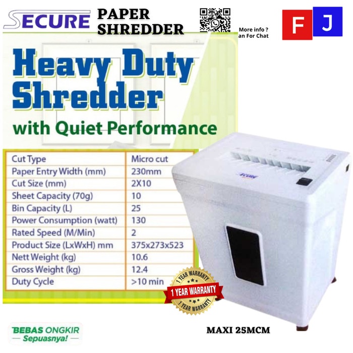 Jual Secure Maxi 25 Mcm 25Mcm Penghancur Kertas Paper Shredder Garansi ...