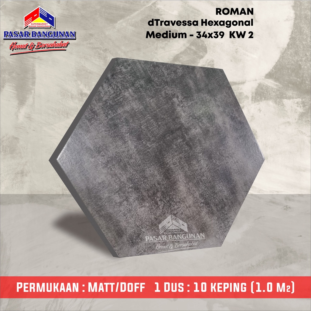 Jual Keramik Roman Hexagonal dTravessa Dark KW2 | Shopee Indonesia