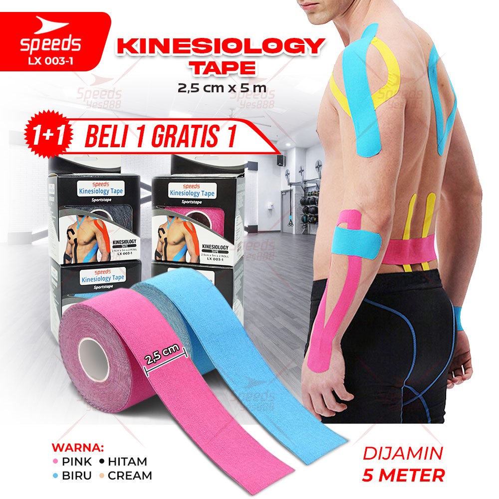 Jual SPEEDS Kanesio Tape / Tapping / Kinesiology Tape 2.5cm x 5m Termurah Aman Aksesoris Fitness ...
