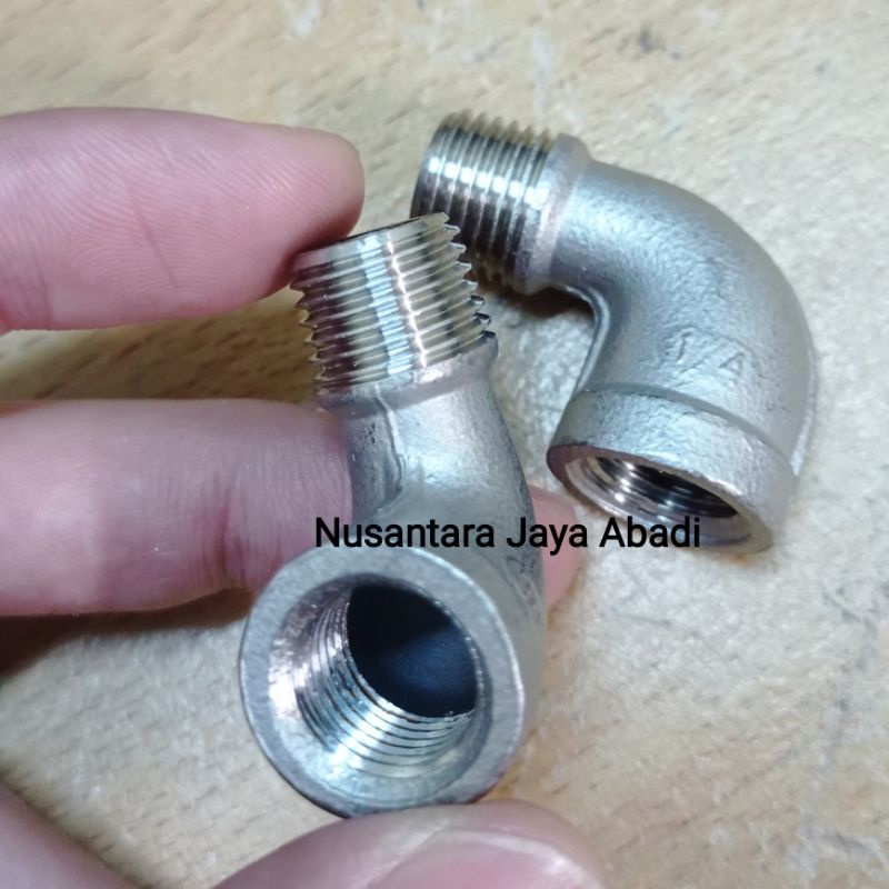 Jual Street Elbow Drat Luar Dalam Stainless 304 Drat 1/4 " inchi DN 8 | Shopee Indonesia