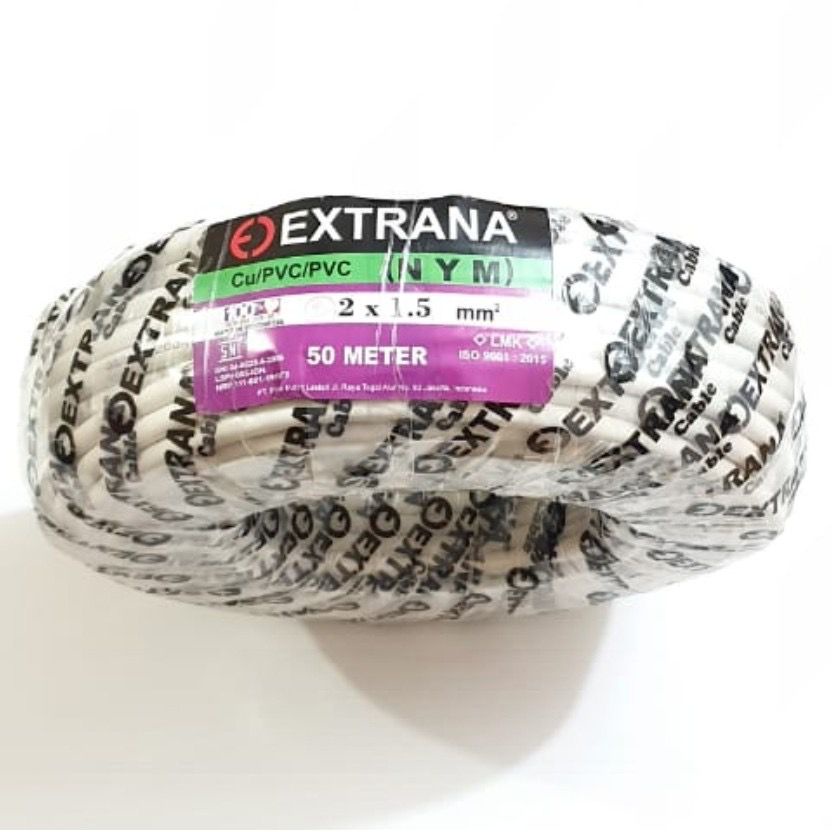 Jual Kabel Listrik NYM PUTIH EXTRANA 2x1,5mm² SNI FULL LMK / Dalam 2 ...