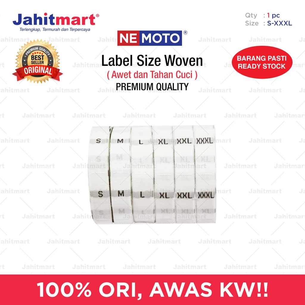 Jual LABEL SIZE WOVEN WARNA PUTIH GADING | Shopee Indonesia