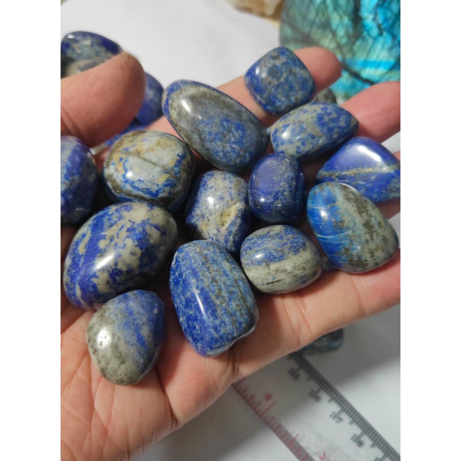 Jual Tumble lapis lazuli Natural Chip 1-3 cm paket 100 grams | Shopee ...