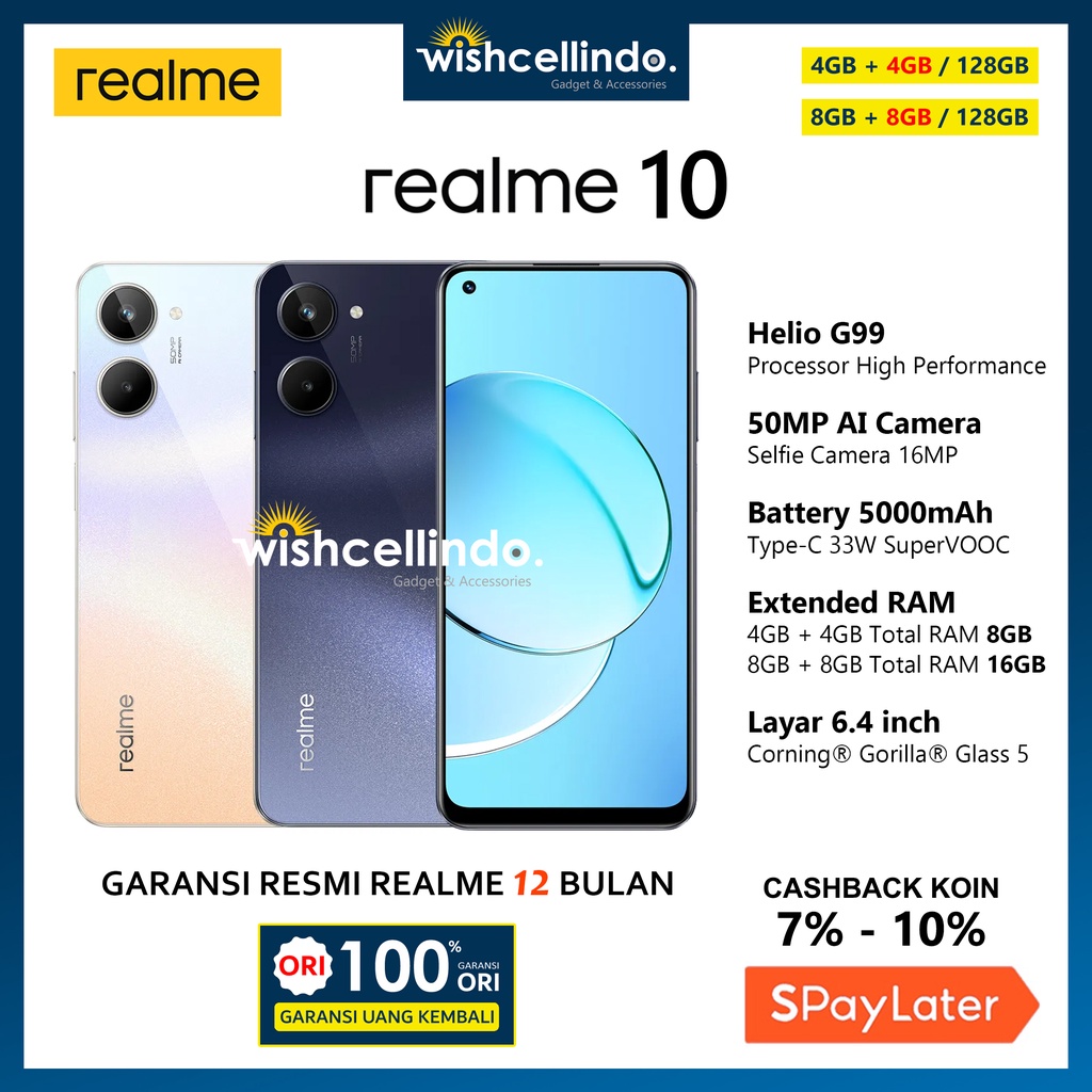 Jual Realme 10 4/128GB, Realme 8/128GB (Garansi Resmi Realme) | Shopee ...