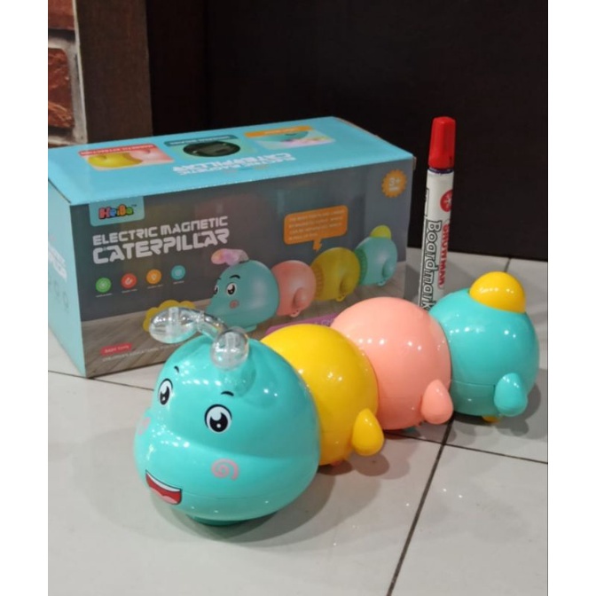 Jual Mainan Ulat Lucu Electrical Magnetic Caterpillar Lampu dan Musik ...