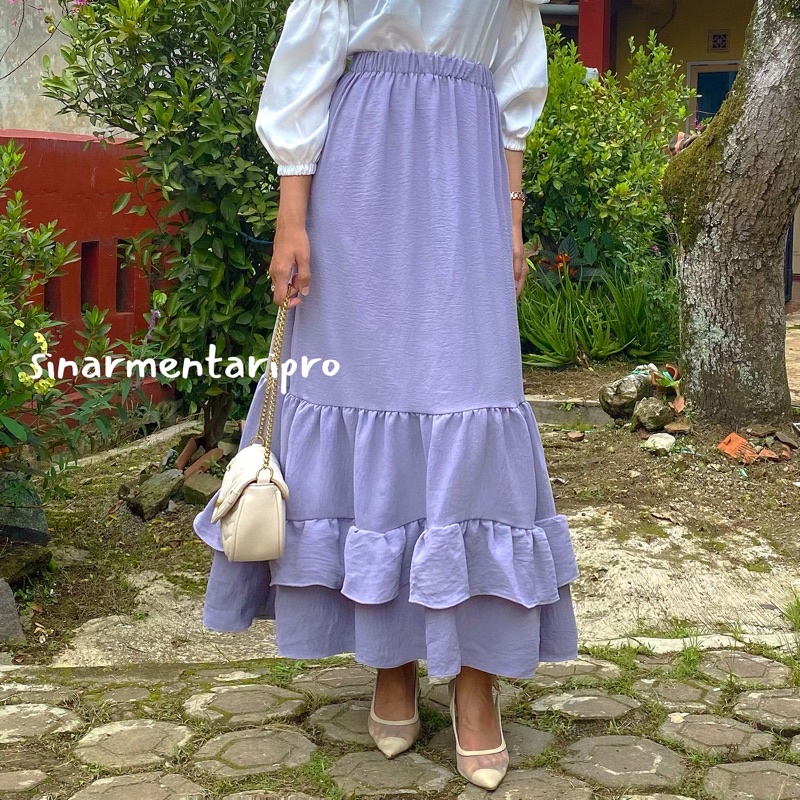 Jual Rok Ruffle Crinkle Magic Anti Kusut | Shopee Indonesia