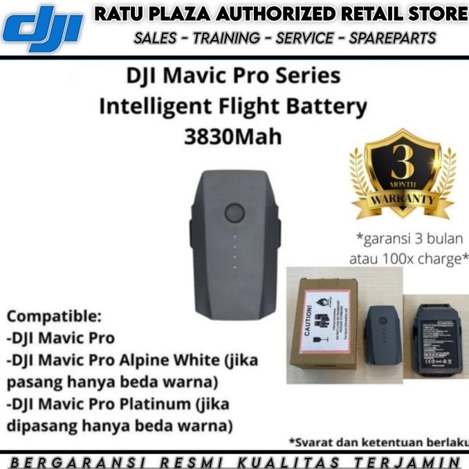 Jual Battery DJI Mavic Pro Baterai Alpine White Platinum 3830Mah ...
