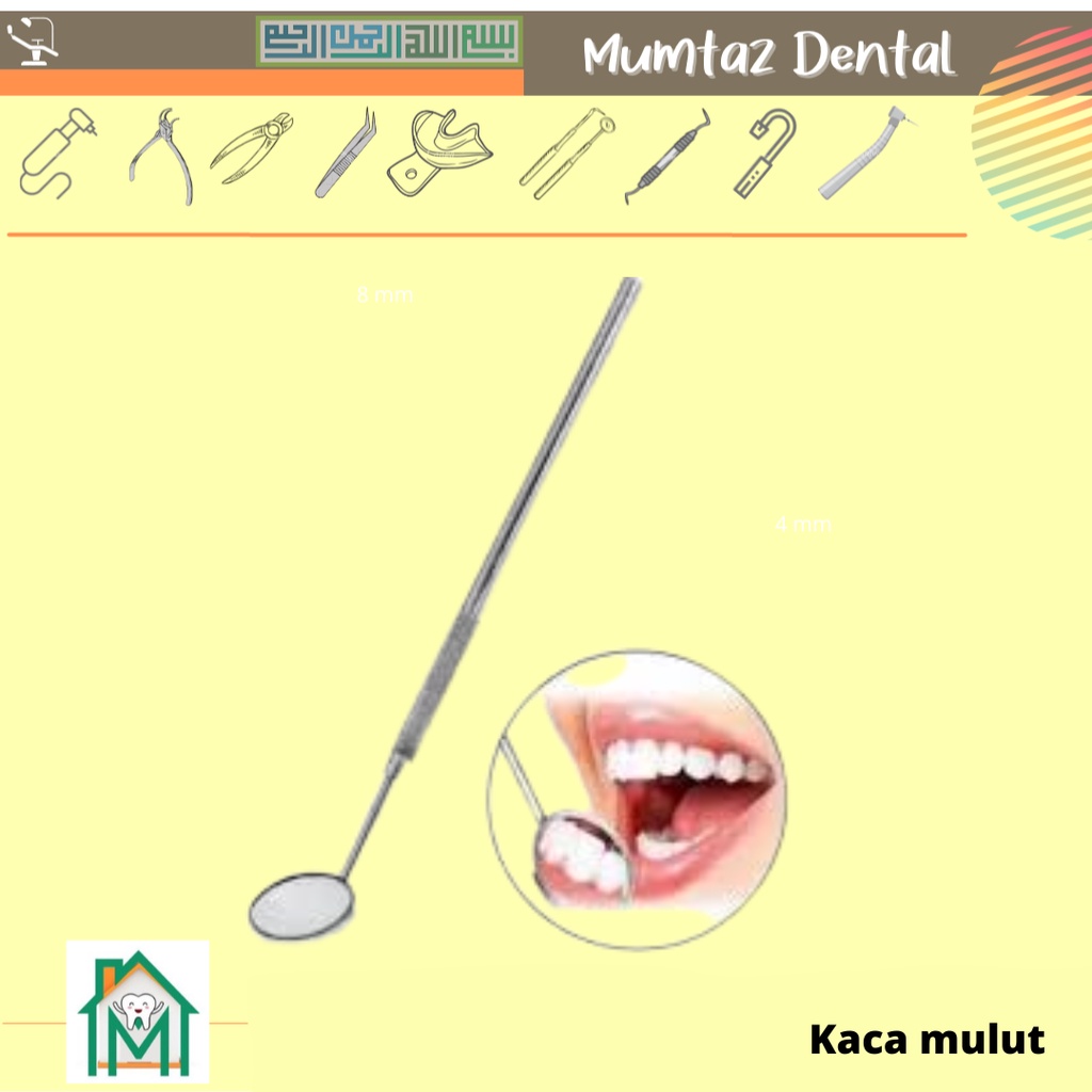 Jual dental handel kaca mulut / handle mirror dental & kaca mulut no 4 ...