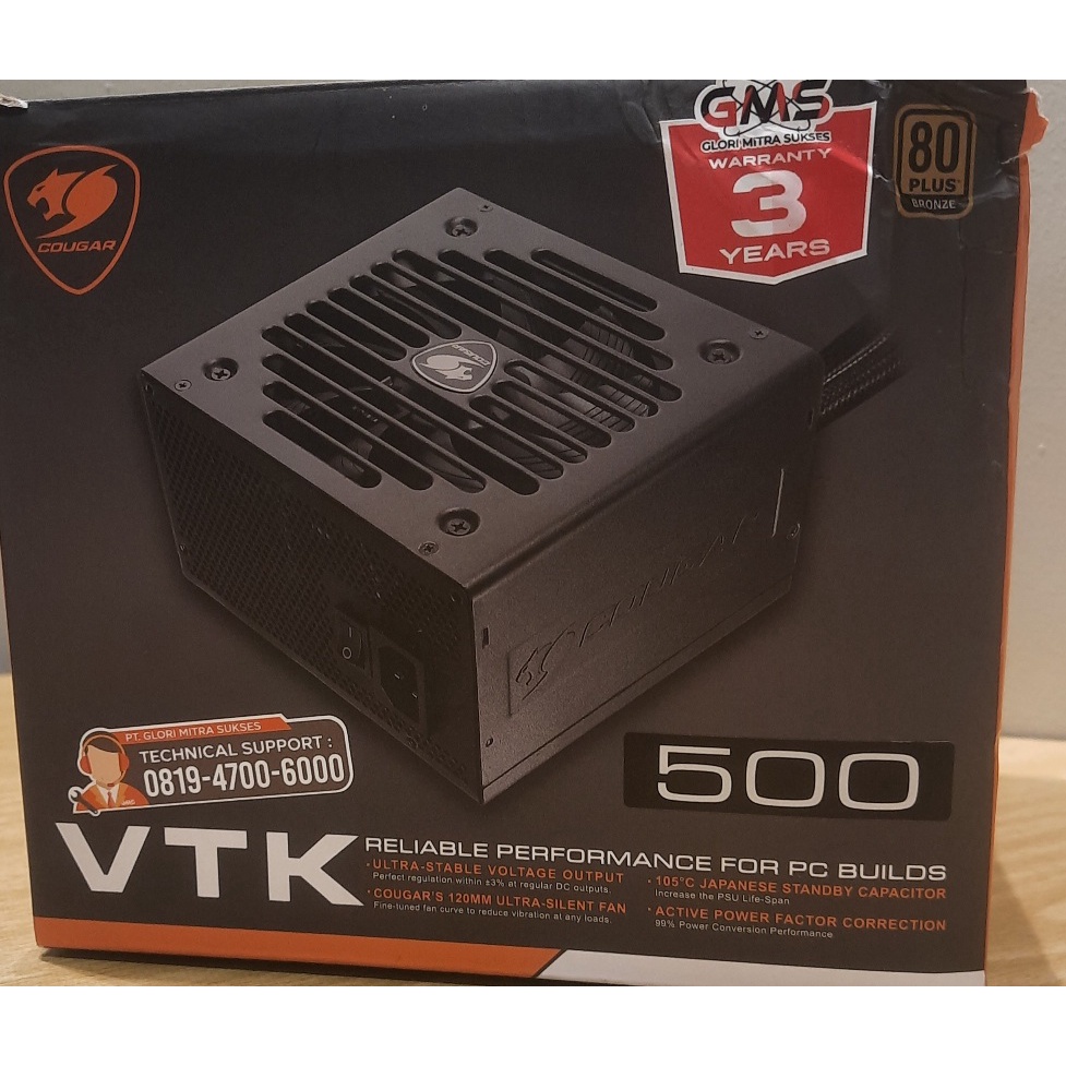 Jual Cougar VTK 500W I 550W - 80+ Plus Bronze Flat Cable Power Supply ...