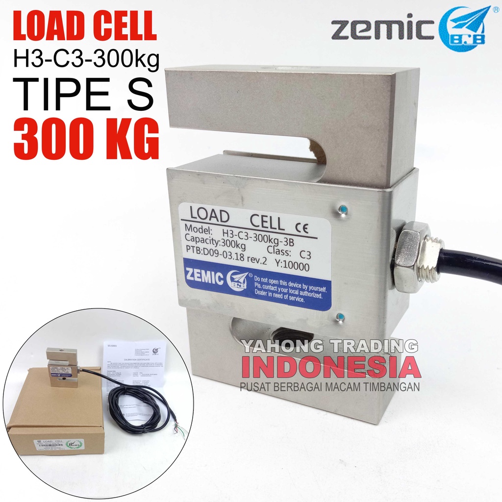 Jual Load Cell ZEMIC H3 C3 300kg Tipe S Loadcell Sensor Berat Timbangan ...