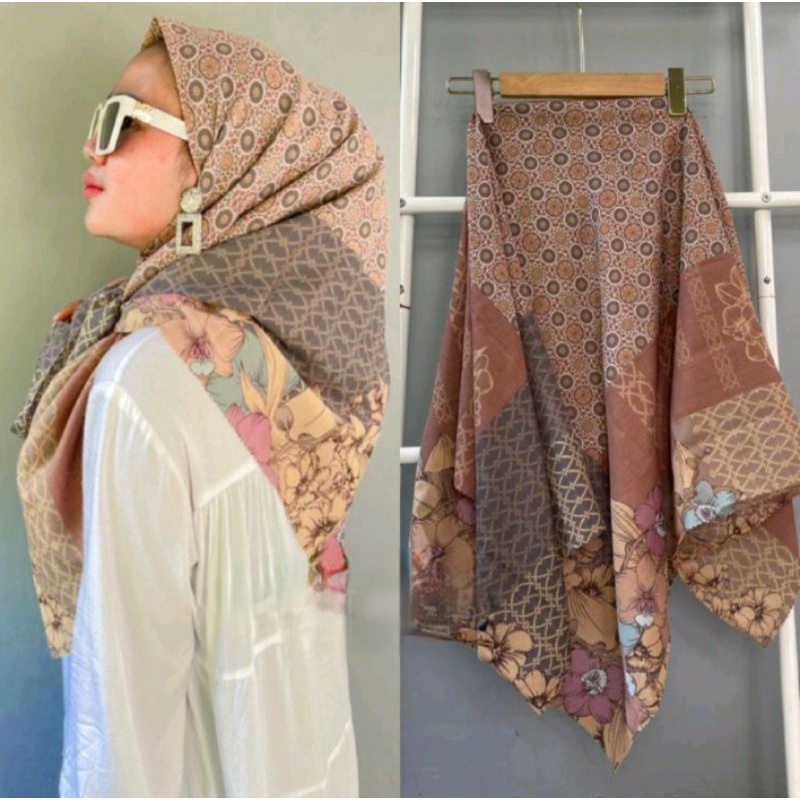 Jual DENAY KW MOTIF TERBARU HIJAB / JILBAB SEGI EMPAT LASER CUT MURAH ...