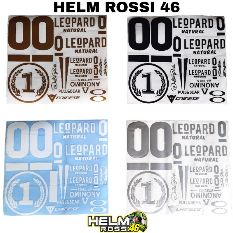 Jual Sticker Leopard Helme Helmet Full Set Cutting Sticker warna Silver ...
