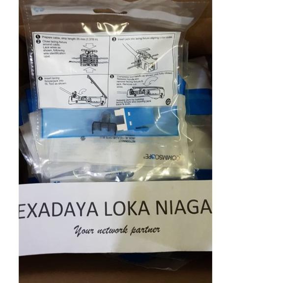 Jual AMP Modular Jack Cat 6 / cat6 Biru Original / COMMSCOPE - Hitam ...