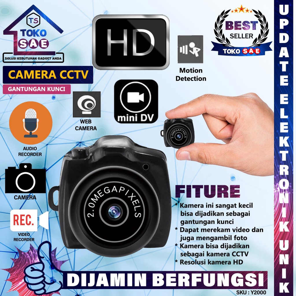 Jual Kamera Mini Y2000 Spy Cam Gantungan Kunci Model Kamera DSLR Mini ...