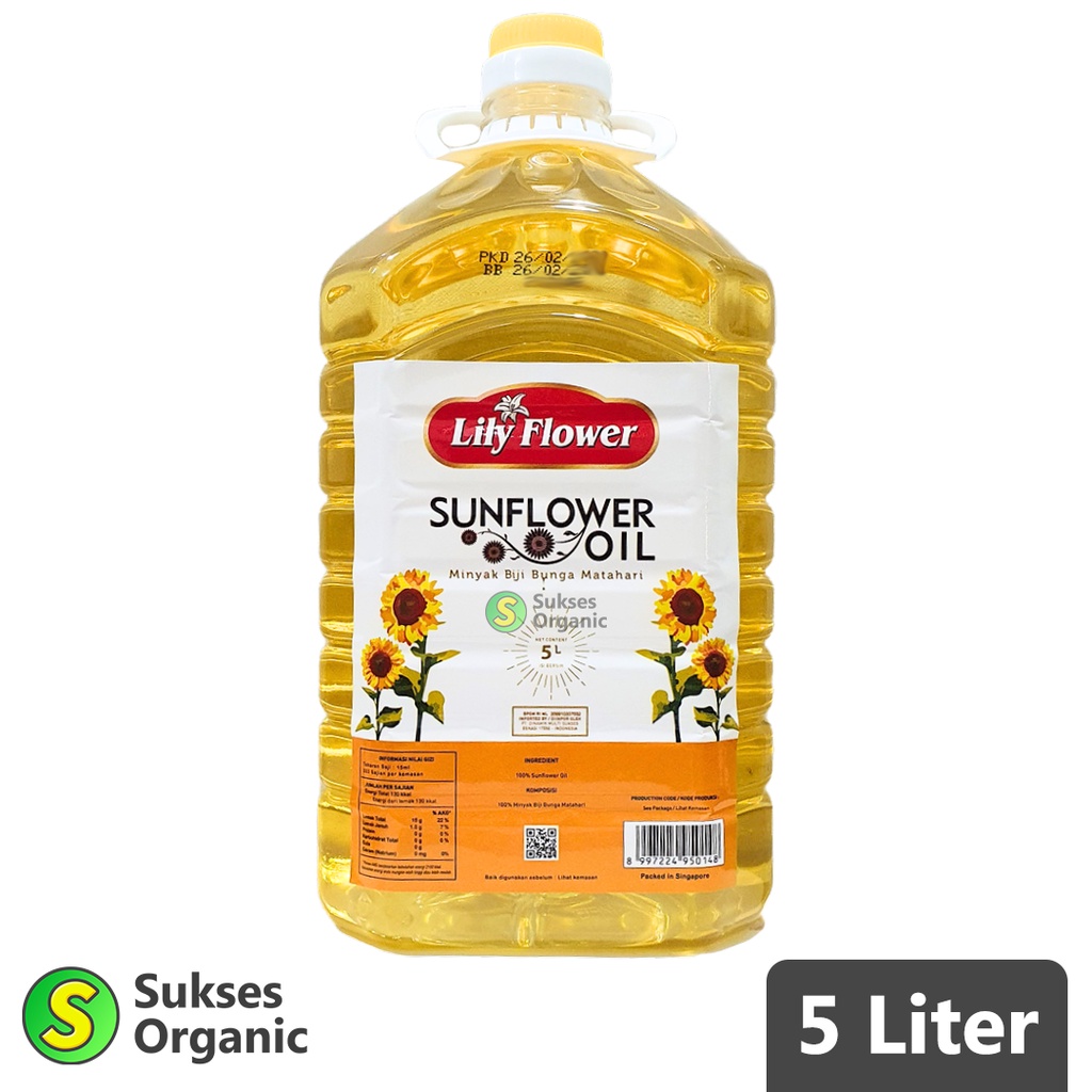 Jual Sunflower Oil Minyak Biji Bunga Matahari Lily Flower 5 Liter ...
