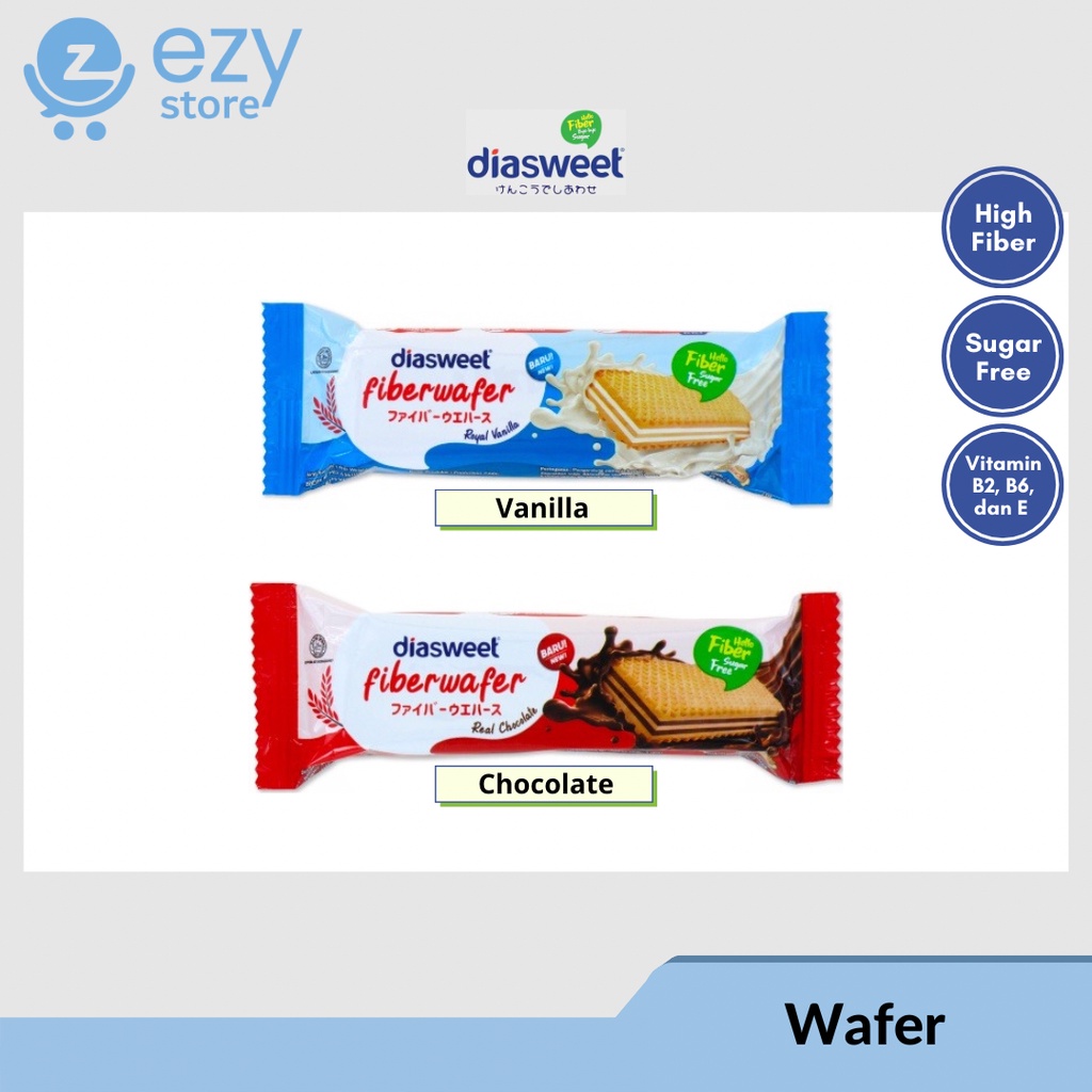 Jual Diasweet Fiberwafer sachet 18 gram / Wafer Bebas Gula Sugar Free ...