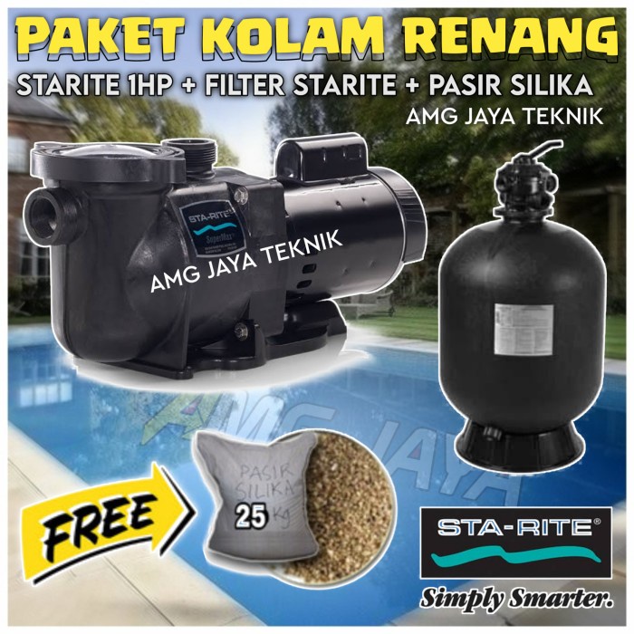 Jual POMPA KOLAM RENANG STARITE 1 HP SUPERMAX + SAND FILTER STARITE ...