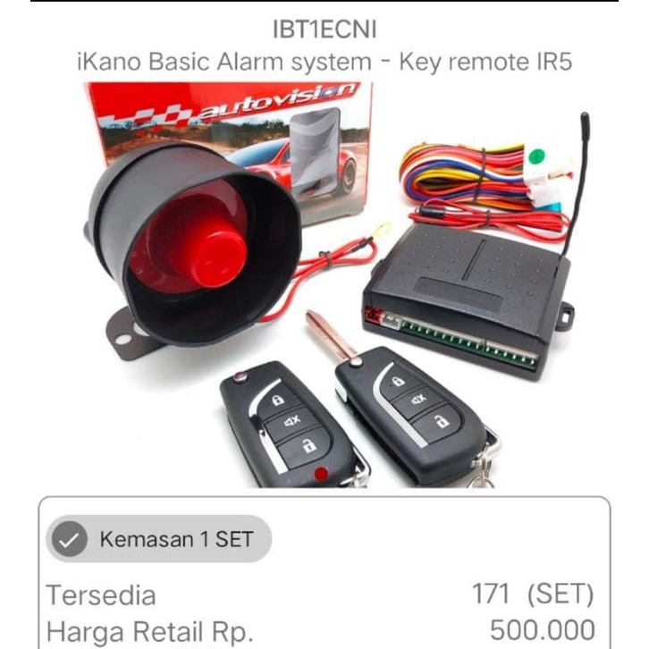 Jual Alarm key Remote mobil Ikano by Autovision model inova | Shopee ...