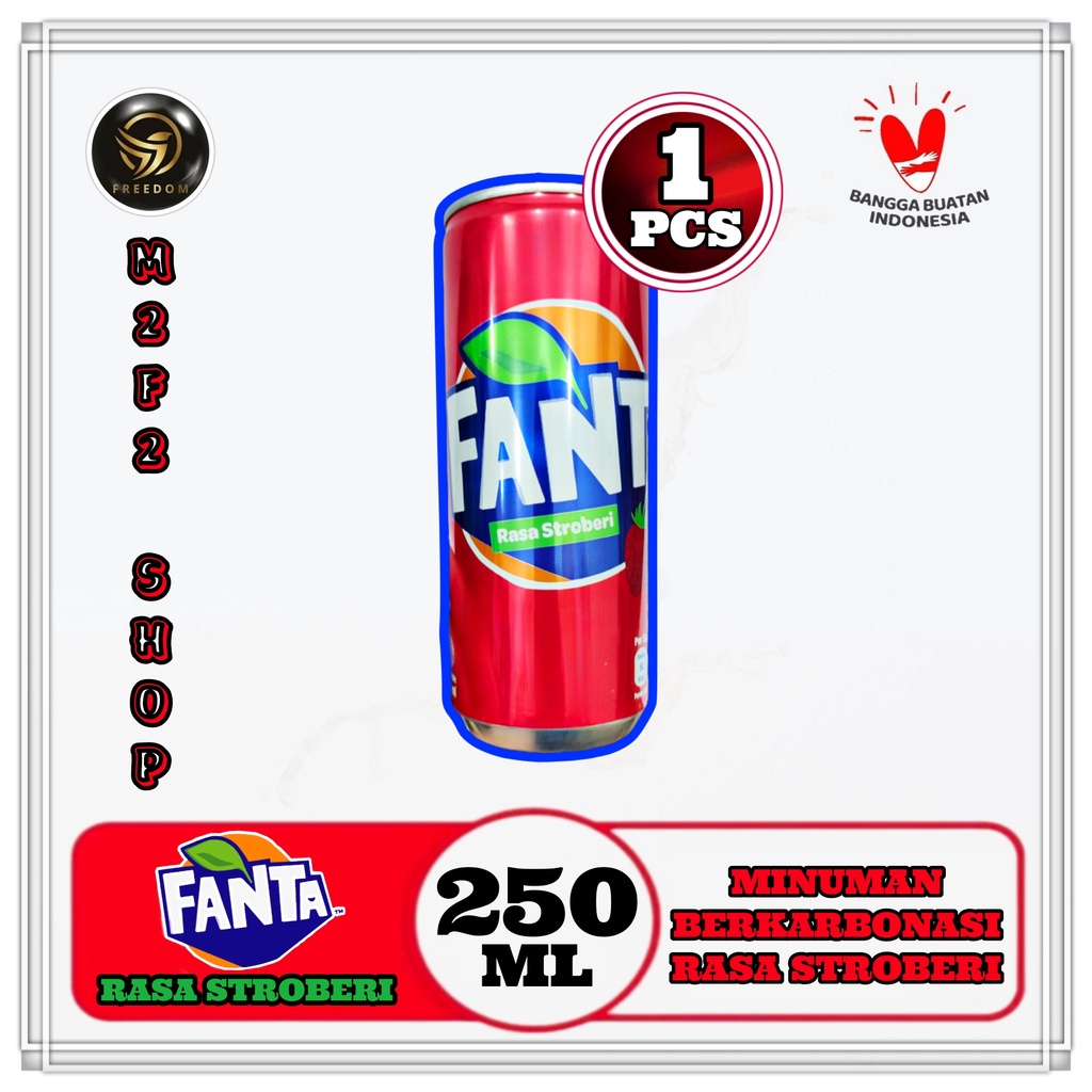Jual Fanta Merah Rasa Stroberi Kaleng | Can - 250 ml (Kemasan Satuan) | Shopee Indonesia