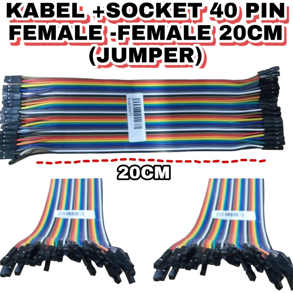 Jual KABEL +SOCKET 40 PIN FEMALE-FEMALE 20CM (JUMPER) | Shopee Indonesia