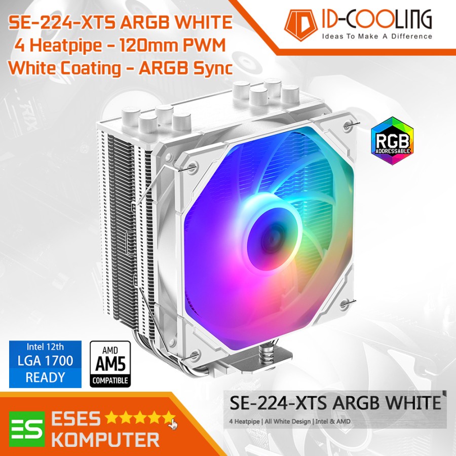 Jual ID-COOLING SE-224-XTS ARGB WHITE 120MM AIR CPU Cooler HSF Intel ...