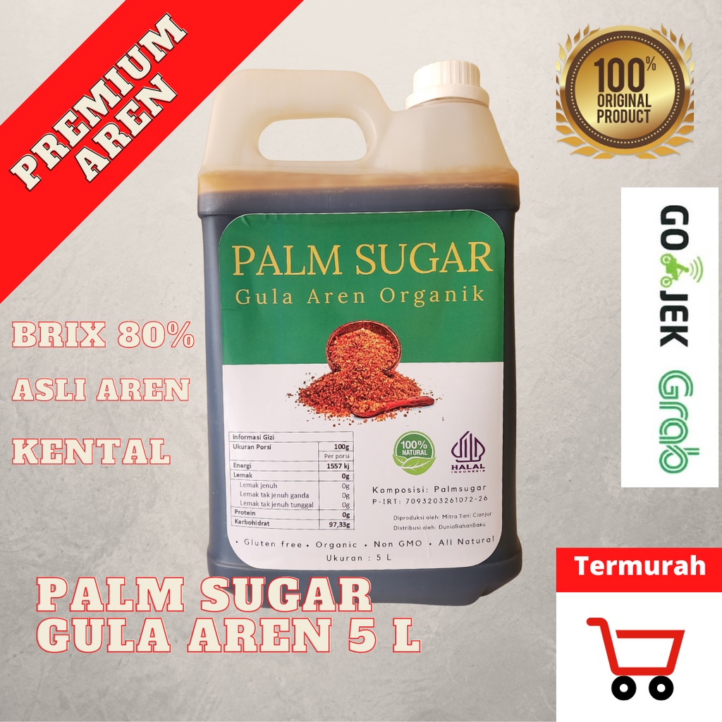 Jual Gula Aren Cair 5 liter PALM SUGAR / Brown Sugar Aren / gula aren ...