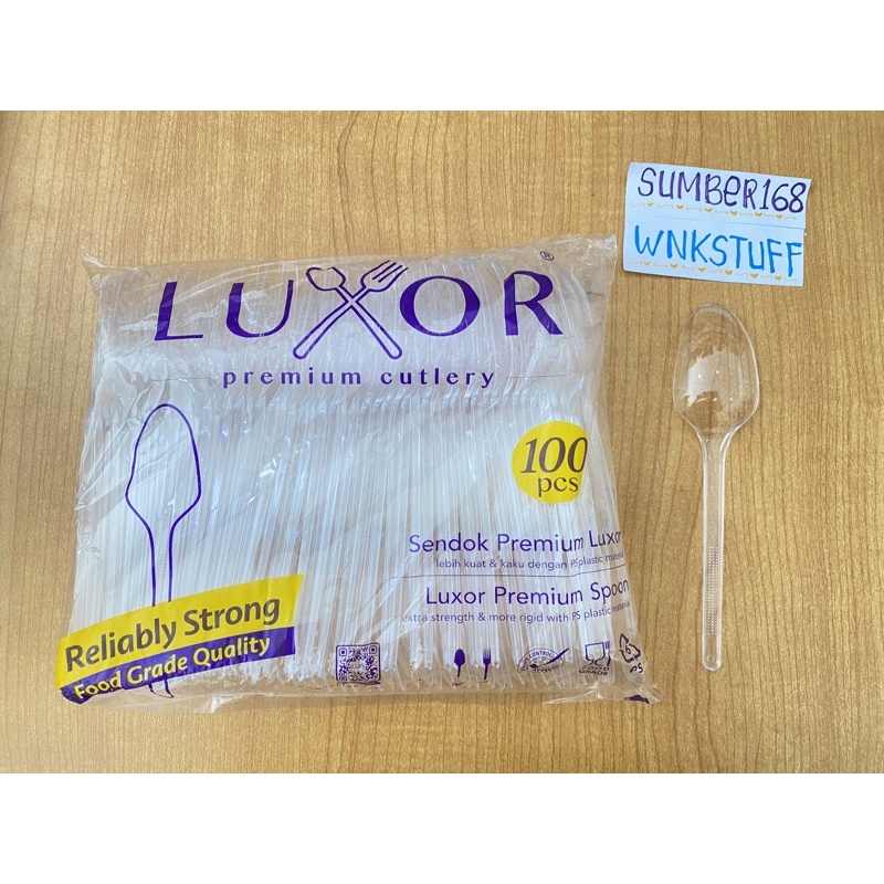 Jual [100 pcs] SENDOK MAKAN BENING / PUTIH MERK LUXOR PREMIUM | SENDOK ...