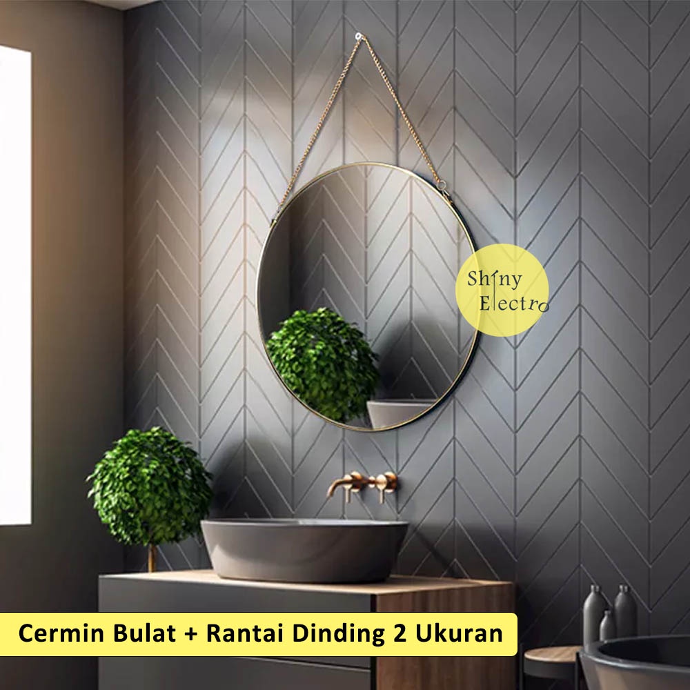 Jual Cermin Bulat Frame 25 / 30 cm + Rantai Gantung - Kaca Ruang Tamu ...