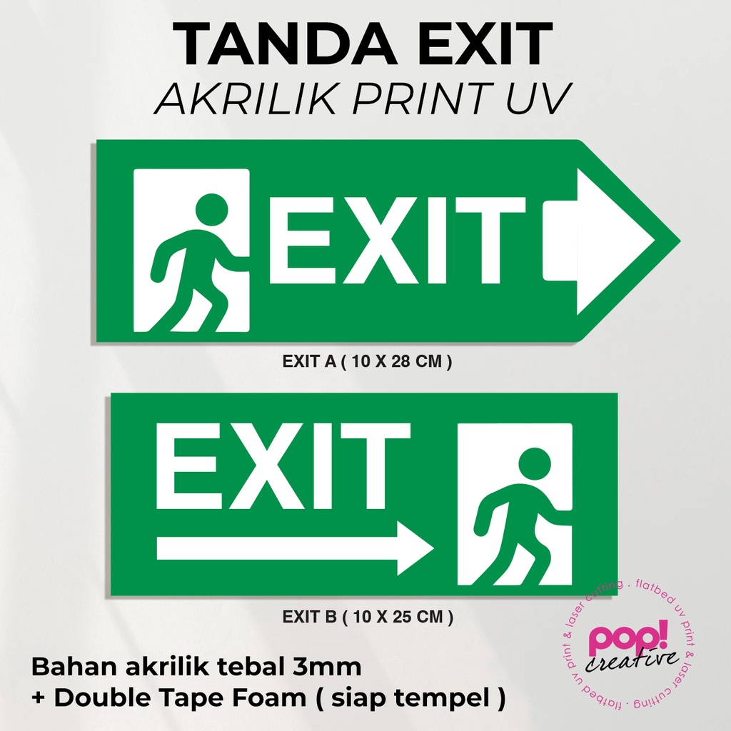 Jual Tulisan EXIT Tanda Emergency Akrilik Safety Sign | Shopee Indonesia