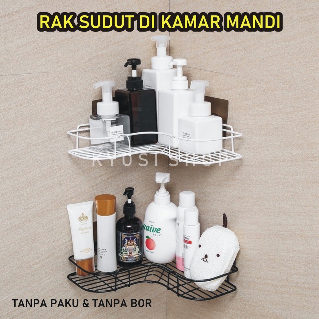 Jual Rak Tempel Kamar Mandi Sudut Rak Tempel Dinding Tanpa Bor Rak ...