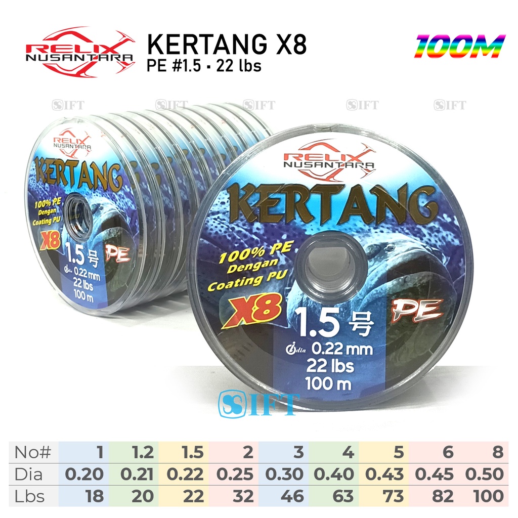 Jual Senar PE Relix Nusantara KERTANG X8 | 100 meter | 10x Connecting Braid | Shopee Indonesia
