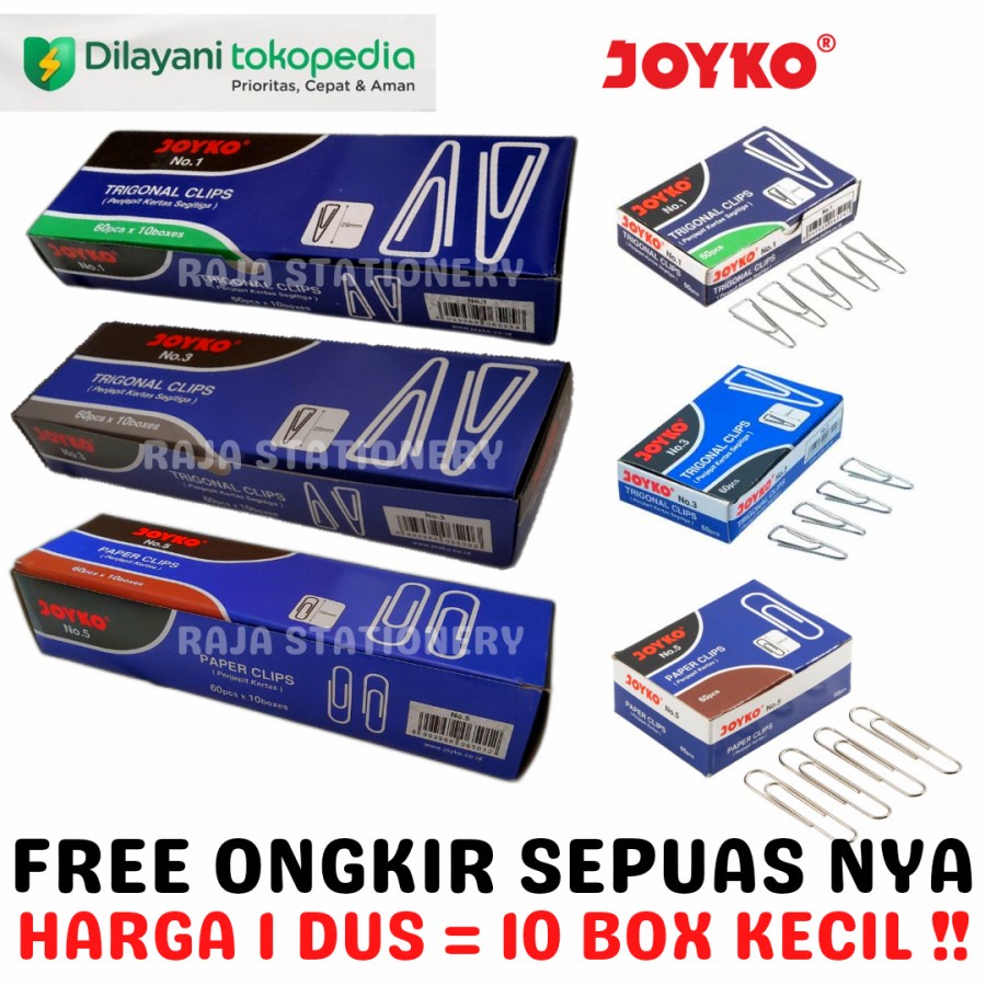 Jual Joyko Paper Clip Paperclip Trigonal No.3 / Klip Kertas Joyko ...