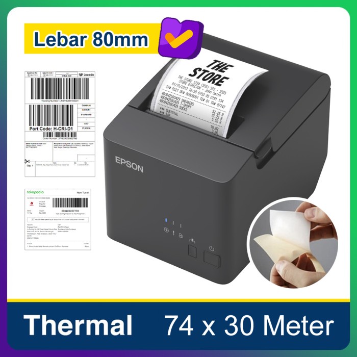 Jual Therm Label Sticker Thermal 80Mm X 30 Meter - Cashier Printer Auto ...