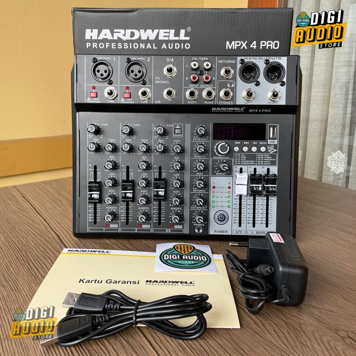 Jual Mixer Audio 4 Channel Hardwell Mpx4 Pro Usb Soundcard Efek Bluetooth #Original | Shopee ...