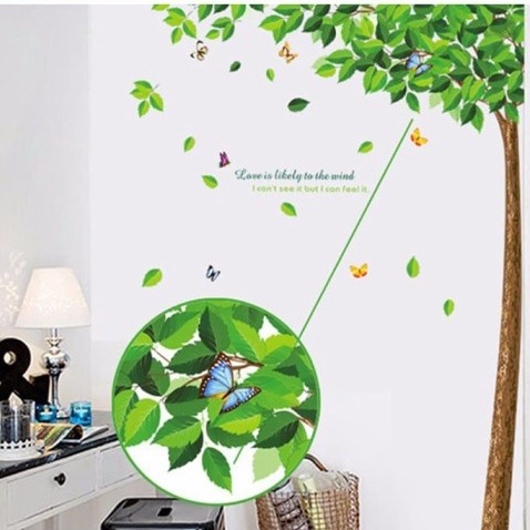 Jual Stiker Dinding Mural Pohon Hijau Wall Sticker Green Tree Aesthetic Dekorasi Hiasan Dinding ...