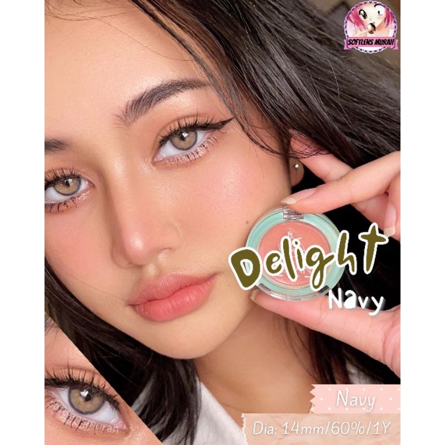 Jual Delight navy softlens pupil small size warna maximum seperti mata ...