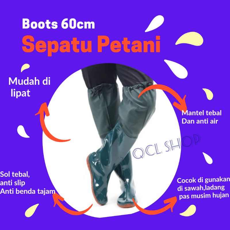 Jual SEPATU BOOTS KARET PANJANG PREMIUM SEPATU BOOT SAWAH SEPATU BOOT ...