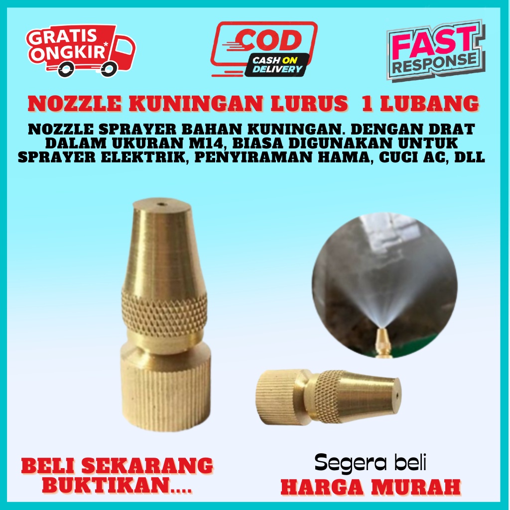 Jual NOZEL / NOZZLE / SPUYER SPRAYER ELEKTRIK KUNINGAN 1 LUBANG LURUS ...