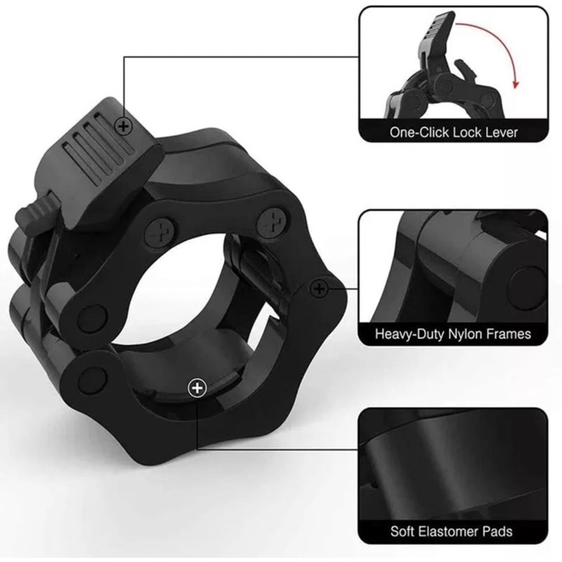Jual 1pc Barbell Clamp Collars Barbell Collar Lock Dumbell Clips Clamps ...