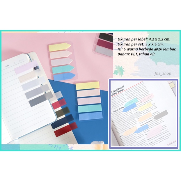 Jual 100 Lembar Sticky Notes Transparan Sticky Notes Label Transparan ...